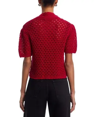 FRAME The Crochet Polo Sweater