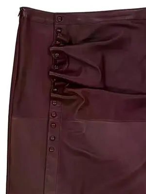 Rabanne Buttoned Leather Midi Skirt