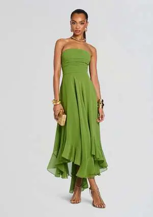 Retrofete Louisa Chiffon Dress - Kiwi