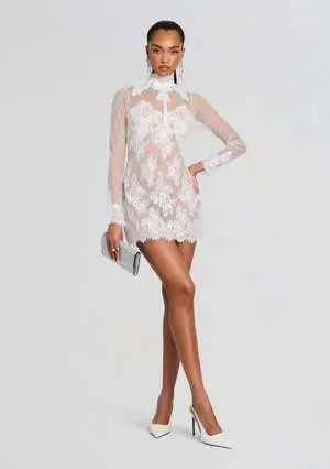 Retrofete Faylin Lace Mini Dress - White