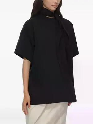 Carven Scarf-collar Cotton T-shirt