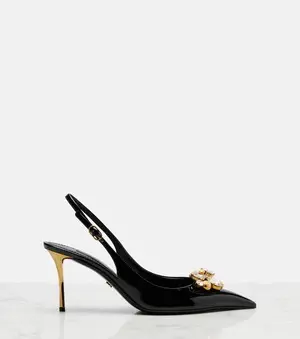 Dolce & Gabbana Embellished Patent Leather Slingback Pumps