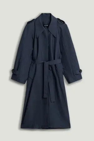NOCTURNE Single-breasted Cotton Trench Coat
