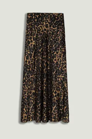NOCTURNE Printed Leopard Midi Skirt