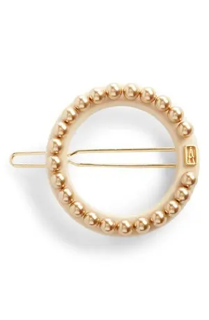 Alexandre De Paris Gold Pearls Acetate Side Barrette - Beige
