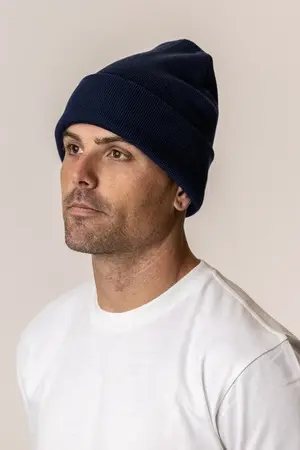 VOTTERA Organic Cotton Beanie - Navy Blue