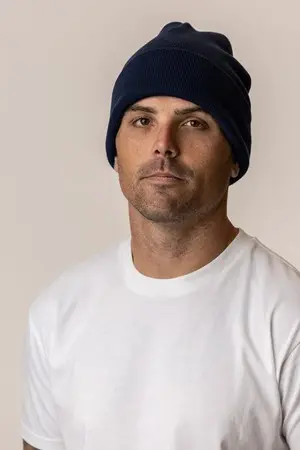 VOTTERA Organic Cotton Beanie - Navy Blue