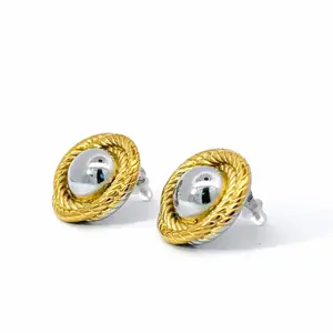 GEMINI JEWELRY 18k Gold Plated Knot Stud Earrings