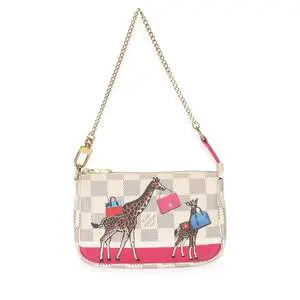 LOUIS VUITTON Damier Azur Canvas Giraffe Pochette Accessories - Beige