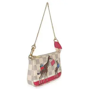 LOUIS VUITTON Damier Azur Canvas Giraffe Pochette Accessories - Beige