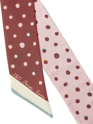 Fendi Polka Dot Silk Scarf - Red