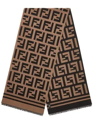 Fendi Wool And Silk Scarf - Beige