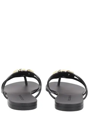 Dolce & Gabbana Logo Slide Sandals - Black