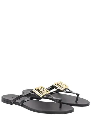 Dolce & Gabbana Logo Slide Sandals - Black