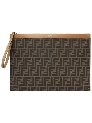 Fendi Large Flat Pouch - Brown