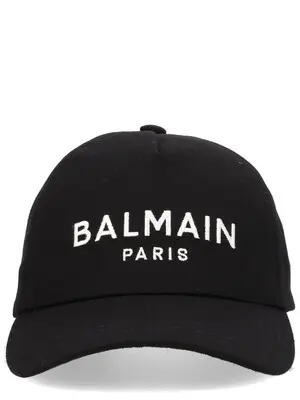 Balmain Baseball Cap With Logo - Black