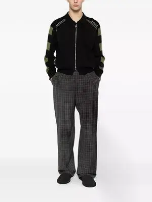 KIKO KOSTADINOV Striped Zip Up Cardigan - Black