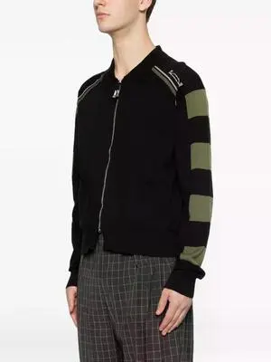 KIKO KOSTADINOV Striped Zip Up Cardigan - Black
