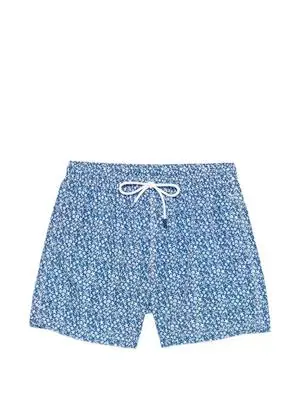 Fedeli Printed Swim Shorts - Blue