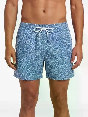 Fedeli Printed Swim Shorts - Blue