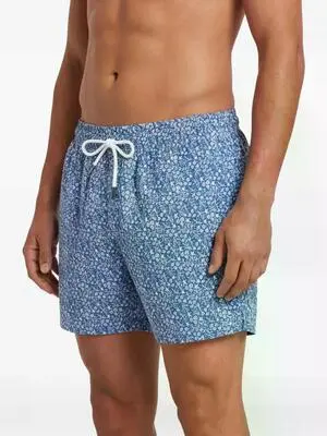Fedeli Printed Swim Shorts - Blue