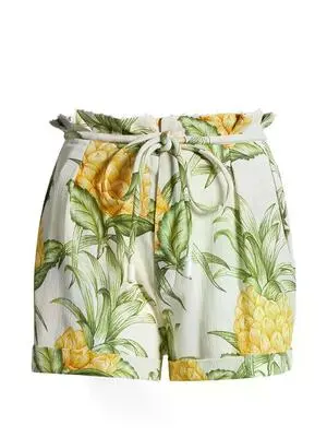 FARM RIO Pineapple-Print Ruffled Shorts