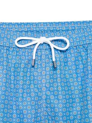 Fedeli Print Swim Shorts - Blue