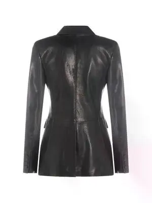 Tagliatore Button Leather Jacket