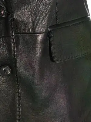 Tagliatore Button Leather Jacket