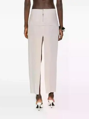 Rick Owens Sliced Frayed Maxi Skirt - Neutrals