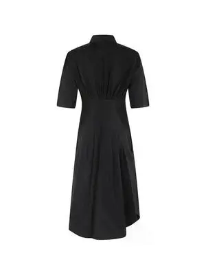 SEMICOUTURE Sandra Midi Pleated Shirt Dress - Black