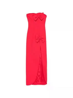 Alessandra Rich Cady Evening Dress With Bows - Red