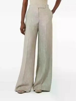 Max Mara Herringbone Linen Twill Trousers