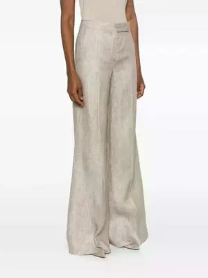 Max Mara Herringbone Linen Twill Trousers