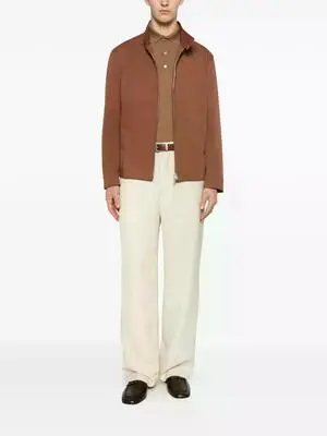 LARDINI Knitted Polo Shirt - Brown