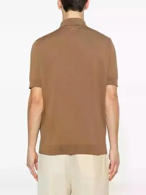 LARDINI Knitted Polo Shirt - Brown