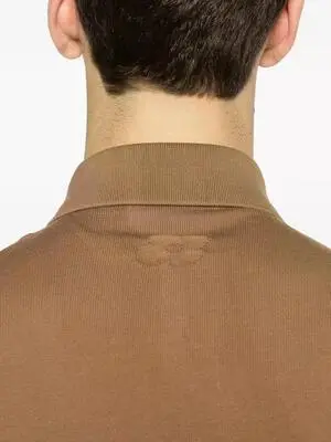 LARDINI Knitted Polo Shirt - Brown