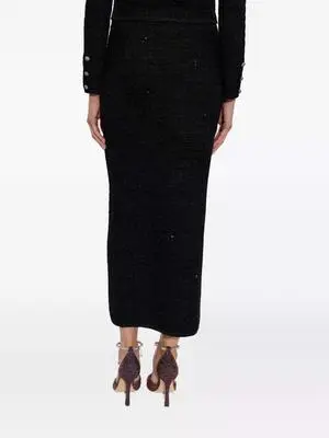 Alessandra Rich Sequin-embellished Knitted Midi Skirt