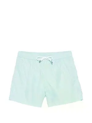 Fedeli Patterned Swim Shorts - Blue