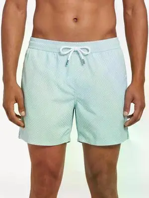 Fedeli Patterned Swim Shorts - Blue