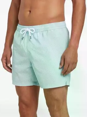 Fedeli Patterned Swim Shorts - Blue
