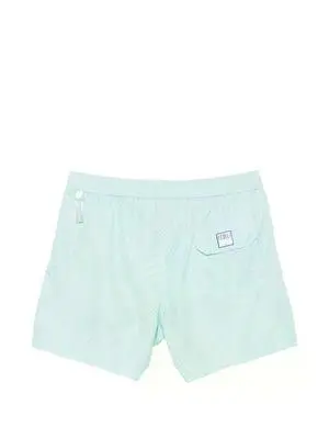 Fedeli Patterned Swim Shorts - Blue