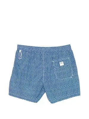 Fedeli Floral Print Swim Shorts - Blue