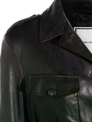 Tagliatore Belted Leather Jacket