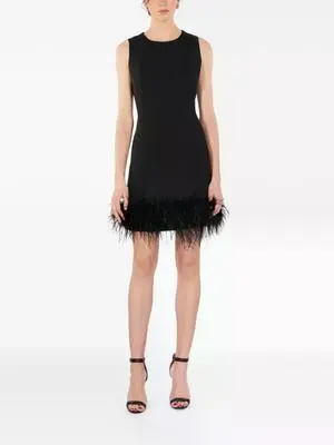 IMROSKA Feather-trim Mini Dress