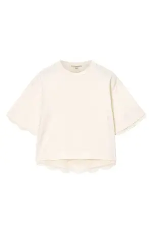 ALLSAINTS Nia Lace Trim T-shirt - Arctic White