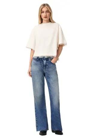 ALLSAINTS Nia Lace Trim T-shirt - Arctic White