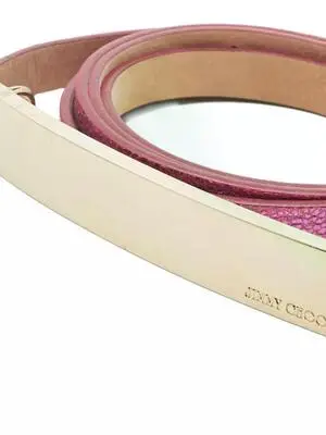 JIMMY CHOO Logo-engraved Buckle Belt