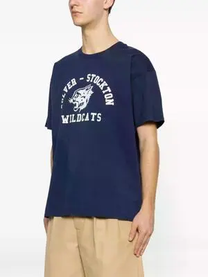 WILD DONKEY Animal-print Crew-neck T-shirt - Blue