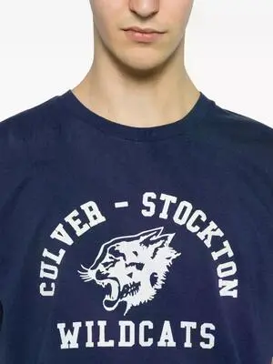 WILD DONKEY Animal-print Crew-neck T-shirt - Blue